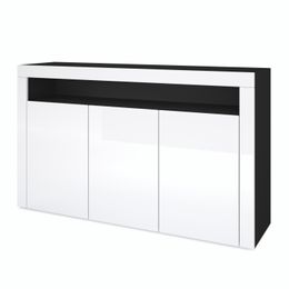 Vladon SIDEBOARD Valencia Wei&szlig; Hochglanz / Wei&szlig; Hochglanz