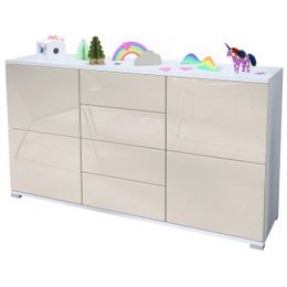 Vladon SIDEBOARD Rova Creme Hochglanz