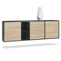 Vladon SIDEBOARD Cuba T&uuml;ren in Eiche s&auml;gerau