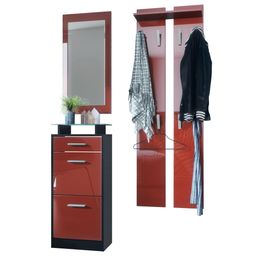 Vladon GARDEROBE Loret Front in Bordeaux Hochglanz