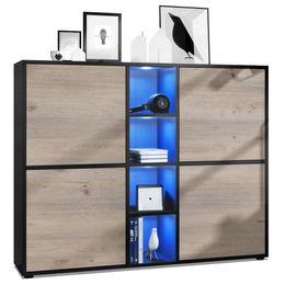 Vladon HIGHBOARD Cuba T&uuml;ren in Eiche Nordic