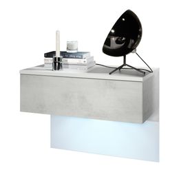Vladon NACHTTISCH Sleep Fronten in Beton Oxid Optik