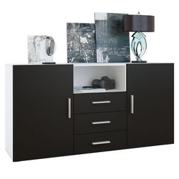 Vladon SIDEBOARD Skadu Front in Schwarz matt
