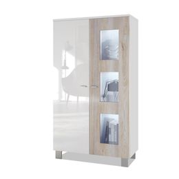 Vladon VITRINE Denjo T&uuml;r in Eiche Nordic