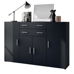 Vladon HIGHBOARD Aron Fronten in Schwarz matt