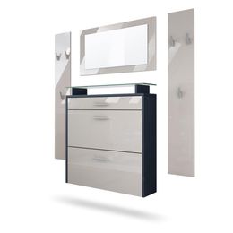 Vladon GARDEROBE Malea Fronten in Sandgrau Hochglanz