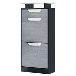 Vladon SCHUHSCHRANK Fiesta Avola-Anthrazit / Wei&szlig; Hochglanz