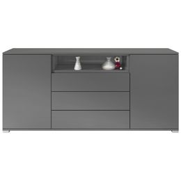 Vladon SIDEBOARD Skadu Grau Hochglanz