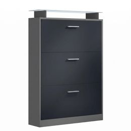 Vladon SCHUHSCHRANK Lavia Front in Schwarz mattt