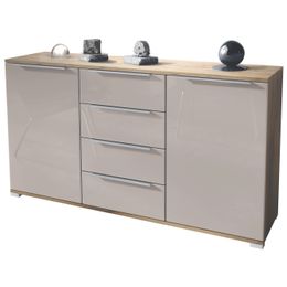 Vladon SIDEBOARD Linio Sandgrau Hochglanz