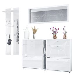 Vladon GARDEROBE Orlando Wei&szlig; Hochglanz