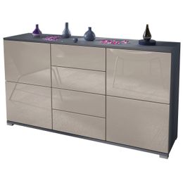 Vladon SIDEBOARD Rova Sandgrau Hochglanz