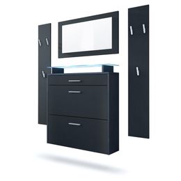 Vladon GARDEROBE Malea Fronten in Schwarz matt