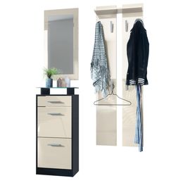 Vladon GARDEROBE Loret Front in Creme Hochglanz