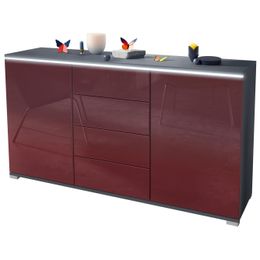 Vladon SIDEBOARD Faro Bordeaux Hochglanz