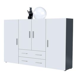 Vladon HIGHBOARD Nora T&uuml;ren in Wei&szlig; matt