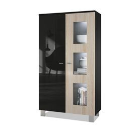 Vladon VITRINE Denjo T&uuml;r in Eiche s&auml;gerau