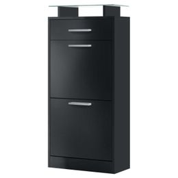 Vladon SCHUHSCHRANK Loret Front in Schwarz matt