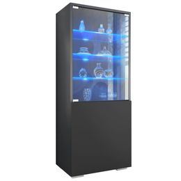 Vladon VITRINE Granada Schwarz matt