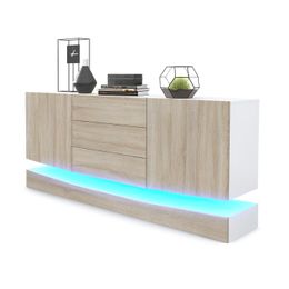 Vladon SIDEBOARD City Fronten in Eiche s&auml;gerau