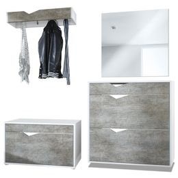 Vladon GARDEROBE Kolmio Fronten in Braun meliert