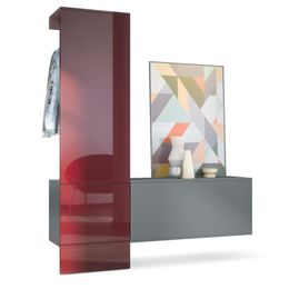 Vladon GARDEROBE Carlton Paneel in Bordeaux Hochglanz