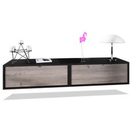 Vladon LOWBOARD Lana Fronten in Eiche Nordic