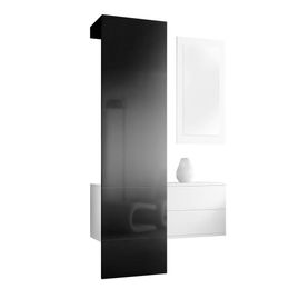 Vladon GARDEROBE Carlton Paneel in Schwarz Hochglanz