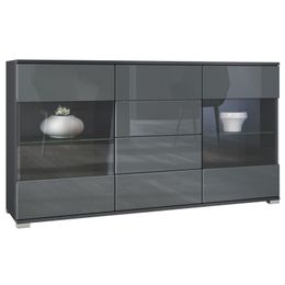 Vladon SIDEBOARD Bari Grau Hochglanz