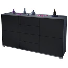 Vladon SIDEBOARD Rova Schwarz matt