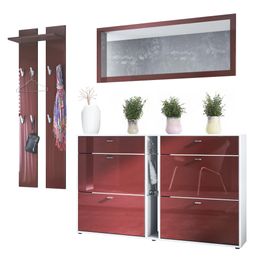 Vladon GARDEROBE Orlando Bordeaux Hochglanz