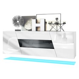 Vladon SIDEBOARD Houston Schwarz Hochglanz