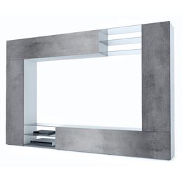 Vladon WOHNWAND Mirage Front in Beton dunkel Optik