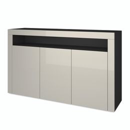 Vladon SIDEBOARD Valencia Sandgrau Hochglanz / Sandgrau Hochglanz