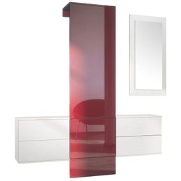 Vladon GARDEROBE Carlton Paneel in Bordeaux Hochglanz