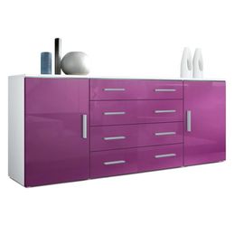 Vladon SIDEBOARD Verona Brombeer Hochglanz