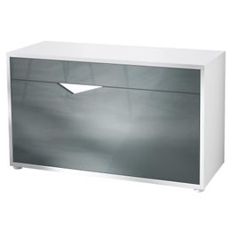 Vladon SCHUHSCHRANK Kolmio Grau Hochglanz