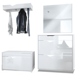 Vladon GARDEROBE Kolmio Fronten in Wei&szlig; Hochglanz