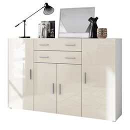Vladon HIGHBOARD Aron Fronten in Creme Hochglanz