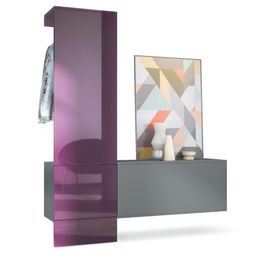 Vladon GARDEROBE Carlton Paneel in Brombeer Hochglanz