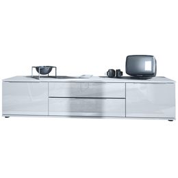 Vladon LOWBOARD Linio Wei&szlig; Hochglanz