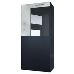 Vladon VITRINE Movie Absetzungen in Beton Oxid Optik