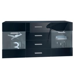 Vladon SIDEBOARD Carlos Schwarz Hochglanz