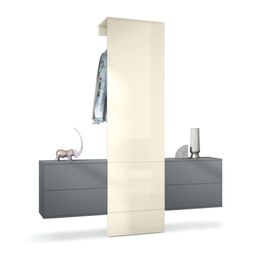 Vladon GARDEROBE Carlton Paneel in Creme Hochglanz