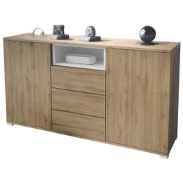 Vladon SIDEBOARD Skadu Wei&szlig; Hochglanz