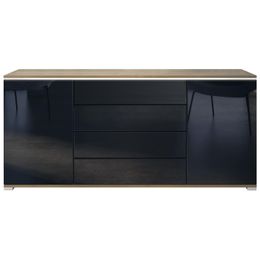 Vladon SIDEBOARD Faro Schwarz Hochglanz