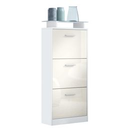 Vladon SCHUHSCHRANK Lavia Front in Creme Hochglanz