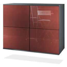 Vladon KOMMODE Rova Bordeaux Hochglanz