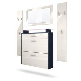Vladon GARDEROBE Malea Fronten in Creme Hochglanz
