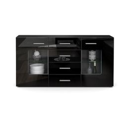 Vladon SIDEBOARD Noah Schwarz Hochglanz